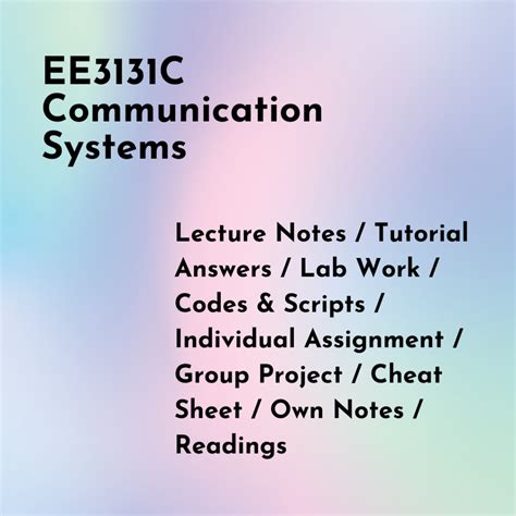 EE3131C Communication Systems Gettycourses