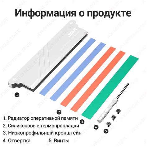 Радиатор оперативной памяти Jeyi с термопрокладками охладитель для