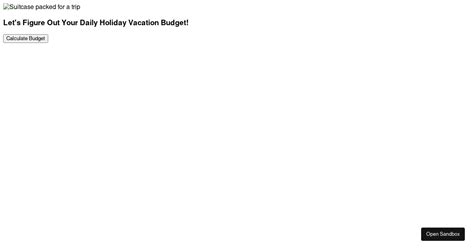 Js Lesson Challenge Budgetvacay Starter Codesandbox