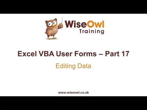 فیلم آموزشی فرم های Excel Vba قسمت 17 ویرایش داده ها فیلم های