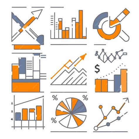 Premium Vector A Collection Of Images Including A Graph Graphs And Charts