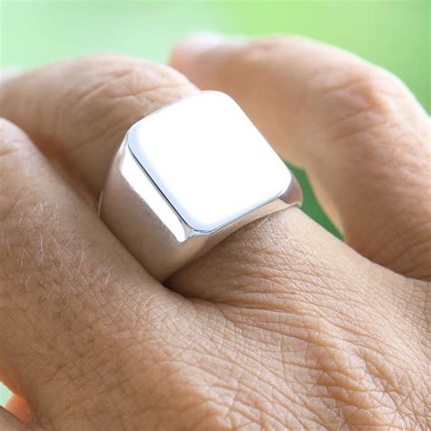 Heavy Square Signet Men Ring Solid 925 Sterling Size 7 To 15 Vy