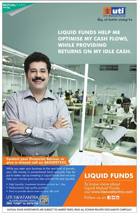 Uti Mutual Funds Liquid Funds Ad Advert Gallery