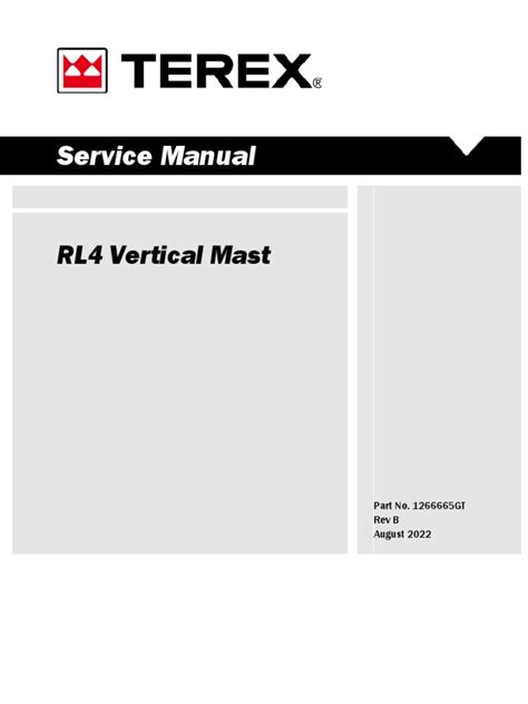 Service Manual Rl4 Vertical Mast Pdf Pump Motor Oil