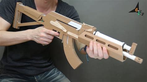How To Make Ak That Shoots Bullets Cardboard Gun Diy Youtube