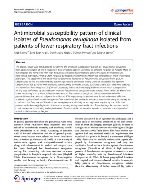 Pdf Antimicrobial Susceptibility Pattern Of Clinical Isolates Of