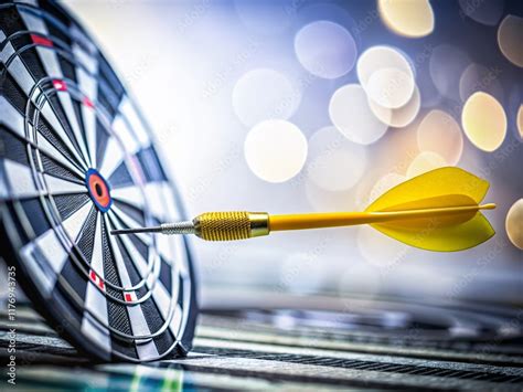 Missed Target Yellow Dart Double Exposure Stock Photo Abstract