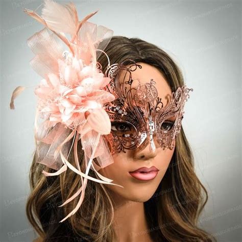 Rose Gold Masquerade Masks Masquerade Masks Women Etsy Gold