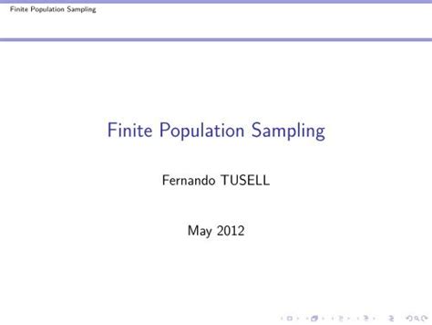 Finite Population Sampling
