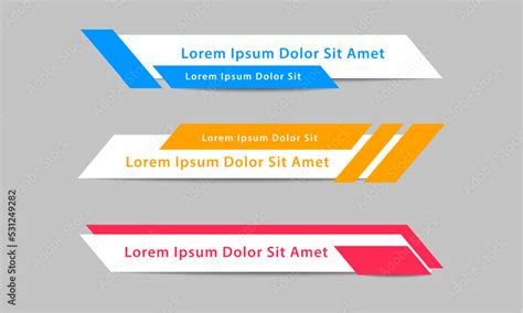 Geometric Lower Third Banner Template Design Vector Bar Layout For Tv