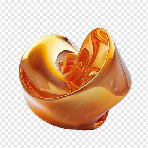 Abstract Golden 3d Form Premium Ai Generated Psd