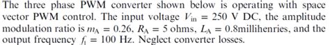 Solved The Three Phase Pwm Converter Shown Below Is