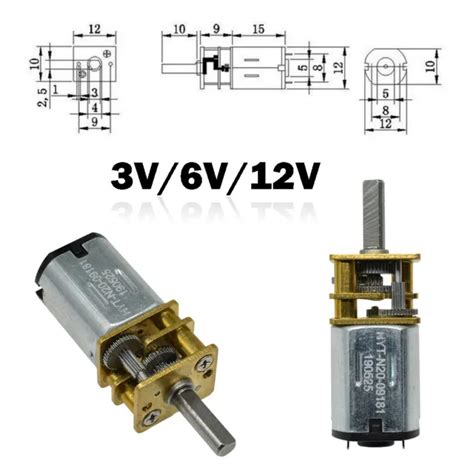 Ga12 N20 Dc 3v6v12v Micro Electric Gear Motor Speed Reduction Metal