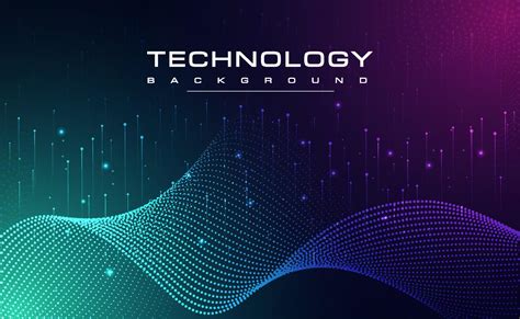 Digital Technology Blue Green Background Online Cyber Media Algorithm Pink Abstract Wave