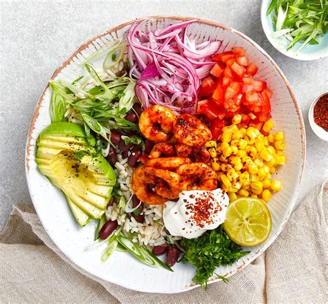 Chipotle And Lime Prawn Burrito Bowls Good Food Middle East