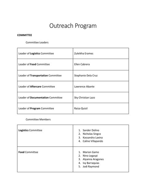 Outreach Program Pdf