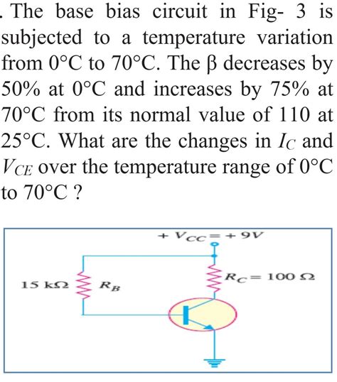 Solved The Base Bias Circuit In Fig 3 Is Subjected To A