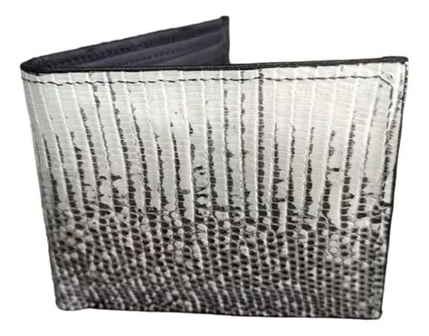 Cartera Billetera Exótica Piel Lizard Lagarto 100 Genuino Meses Sin