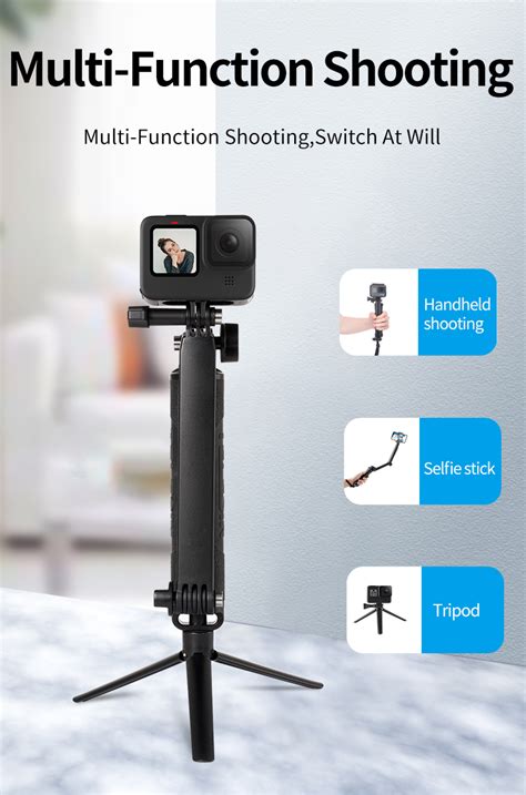 TELESIN Way Multifunctional Monopod Tripod Pole W Floater For Action Cameras GP MFW