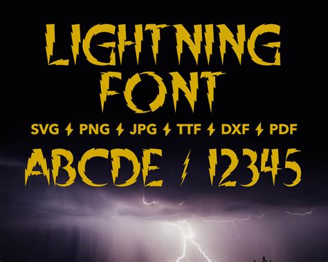 Lightning Letters And Numbers Svg Thunder Bolt Alphabet Lightning