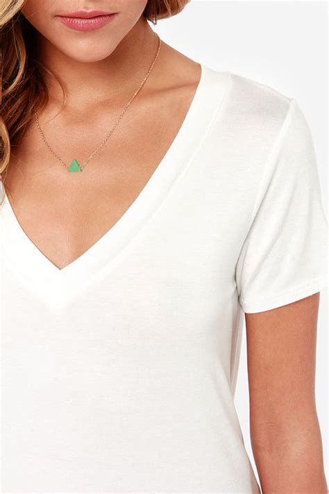 Cute Ivory Top Ivory Tee White Tee 2500
