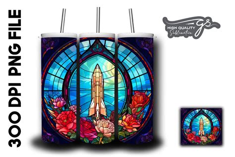 Rocket Stained Glass Background 07 Graphic By Glamousitasublimation