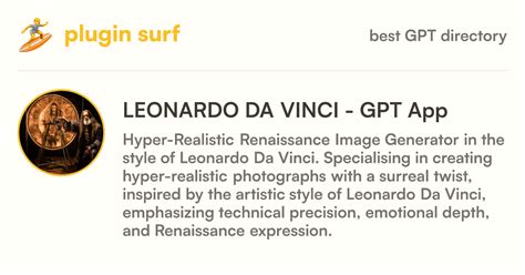Leonardo Da Vinci Gpt App Gpt Information Latest Updates And