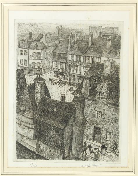 Jean Caveng 1905 1993 Vue Sur La Place Quimper Enchères