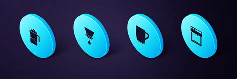 이소메트릭 커피 머신 컵 V60 커피 메이커 프랑스 프레스 아이콘 을 설정합니다 벡터 3차원 형태에 대한 스톡 벡터 아트 및 기타 이미지 Istock