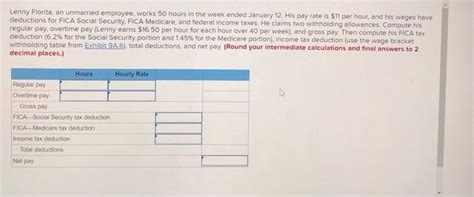 Solved Lenny Florita An Unmarried Employee Works 50 Hours Chegg