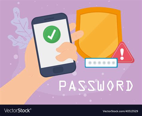 Protec Password Royalty Free Vector Image Vectorstock