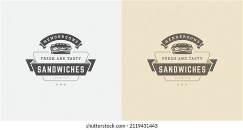 패스트 푸드 로고 벡터 일러스트레이션 샌드위치 스톡 벡터로열티 프리 2119431443 Shutterstock