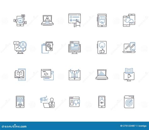 Cloud Computing Outline Icons Collection Cloud Computing Storage Virtualization