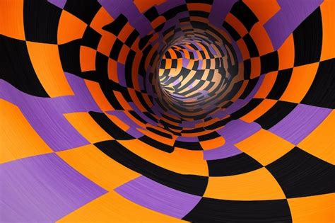 Abstract Checkerboard Tunnel Premium Ai Generated Image