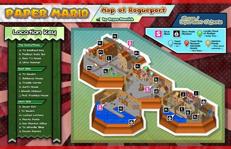 Paper Mario Map Of Rogueport By Shadowlifeman On Deviantart
