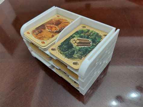 collapsing resource card tray for catan card organizer holder