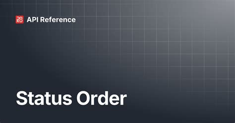 Status Order Api Reference