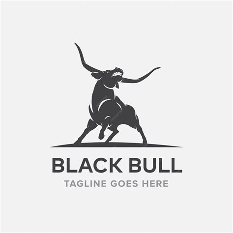 Angry Black Bull Logo Design Template Premium Vector