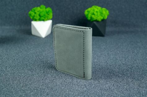 Кожаный чехол для прав, id карты, винтажная кожа, цвет серый (ID ...