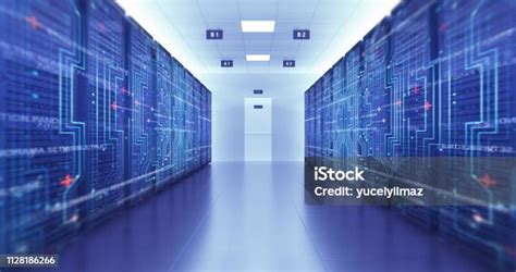 현대 데이터 센터에 서버 랙입니다 컴퓨터 랙 주위입니다 회로 비행 0명에 대한 스톡 사진 및 기타 이미지 0명 3차원 형태 4k해상도 Istock