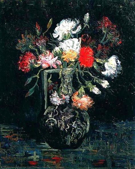 Reproductions De Qualité Musée Vase aux oeillets blancs et rouges 1887