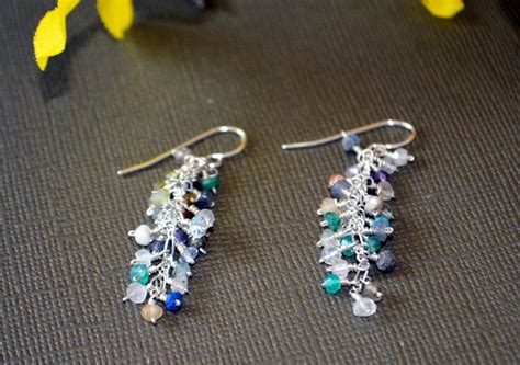 Etsy Jewelry Cluster Gemstone Earringsbirthstone Etsy