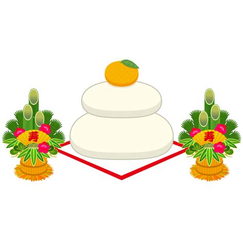 商用フリー・無料イラスト縁起物鏡餅a門松 商用okフリー素材集「ナイスなイラスト」