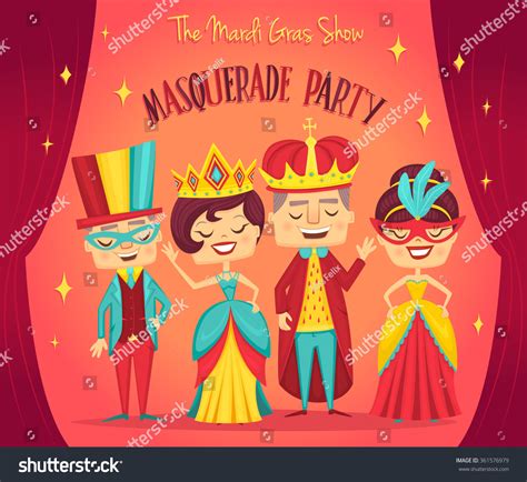 Masquerade Characters Vector Illustration Stock Vector Royalty Free