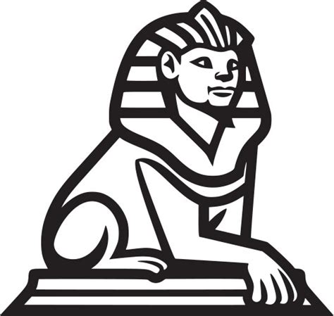 Sphinx Black And White Isolated Icon Royalty Free Vector