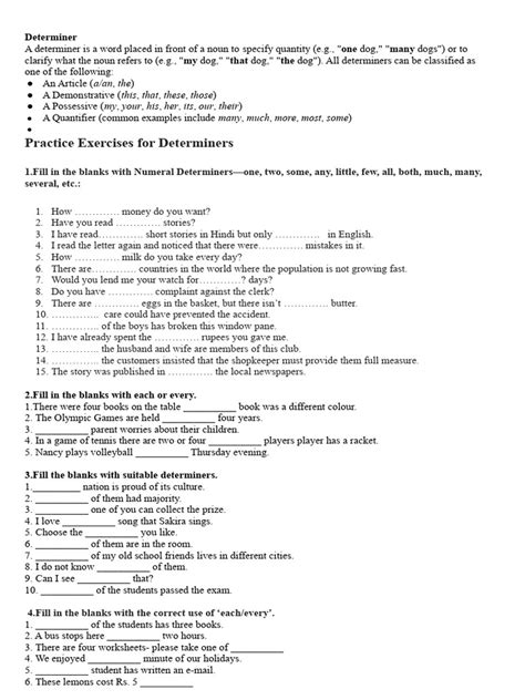 Determiner Ws Pdf Linguistic Morphology Linguistics