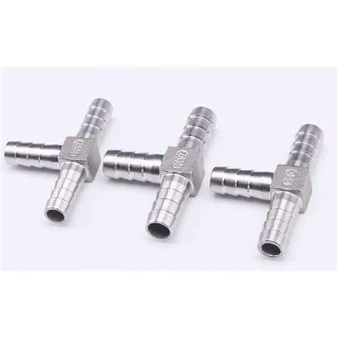 304 Stainless Steel Barb Hose Fitting 4 6 8 10 12 14 16mm T Shape 3 Way