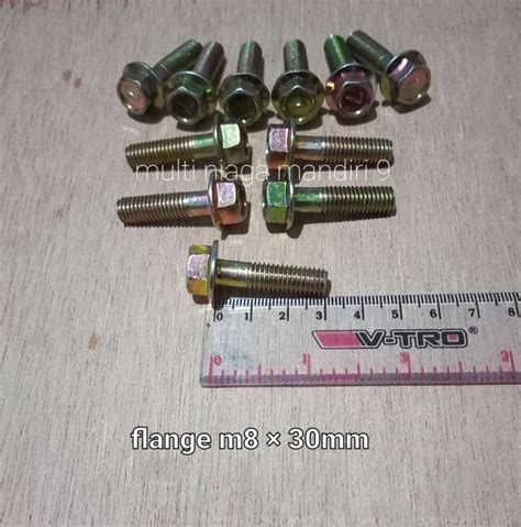 Baut Flange Bolt Baut Topi M8 30mm Panjang 3cm Baut Topi Bahan
