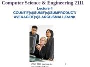 CSE 2111 Lecture 4 Countif Sumif Large Rank Computer Science
