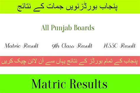 All Punjab Board 9th Class Result 2024